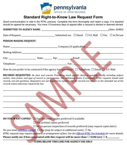 New Standard RTKL Request Form | Open Records in Pennsylvania